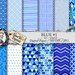 Blue Digital Paper Geometric Backgrounds Plaid Chevron - Etsy Australia