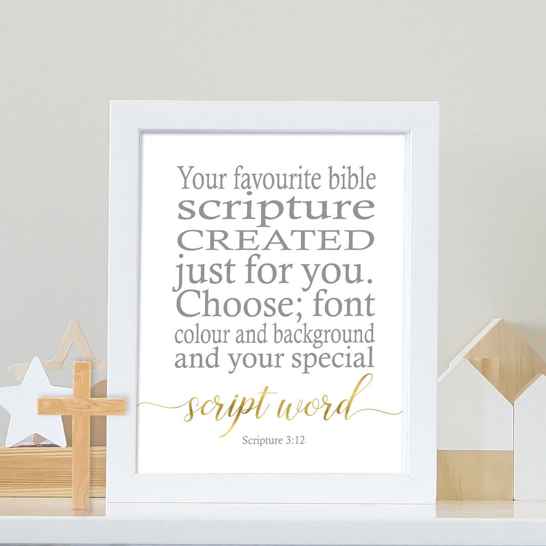 Custom Quote Print, Personalised Bible Verse, Christian Art, Custom ...