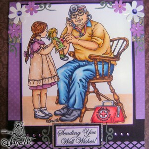 Doctor Jones With Little Girl, Digital Stamp, Line Drawing, Clipart ...