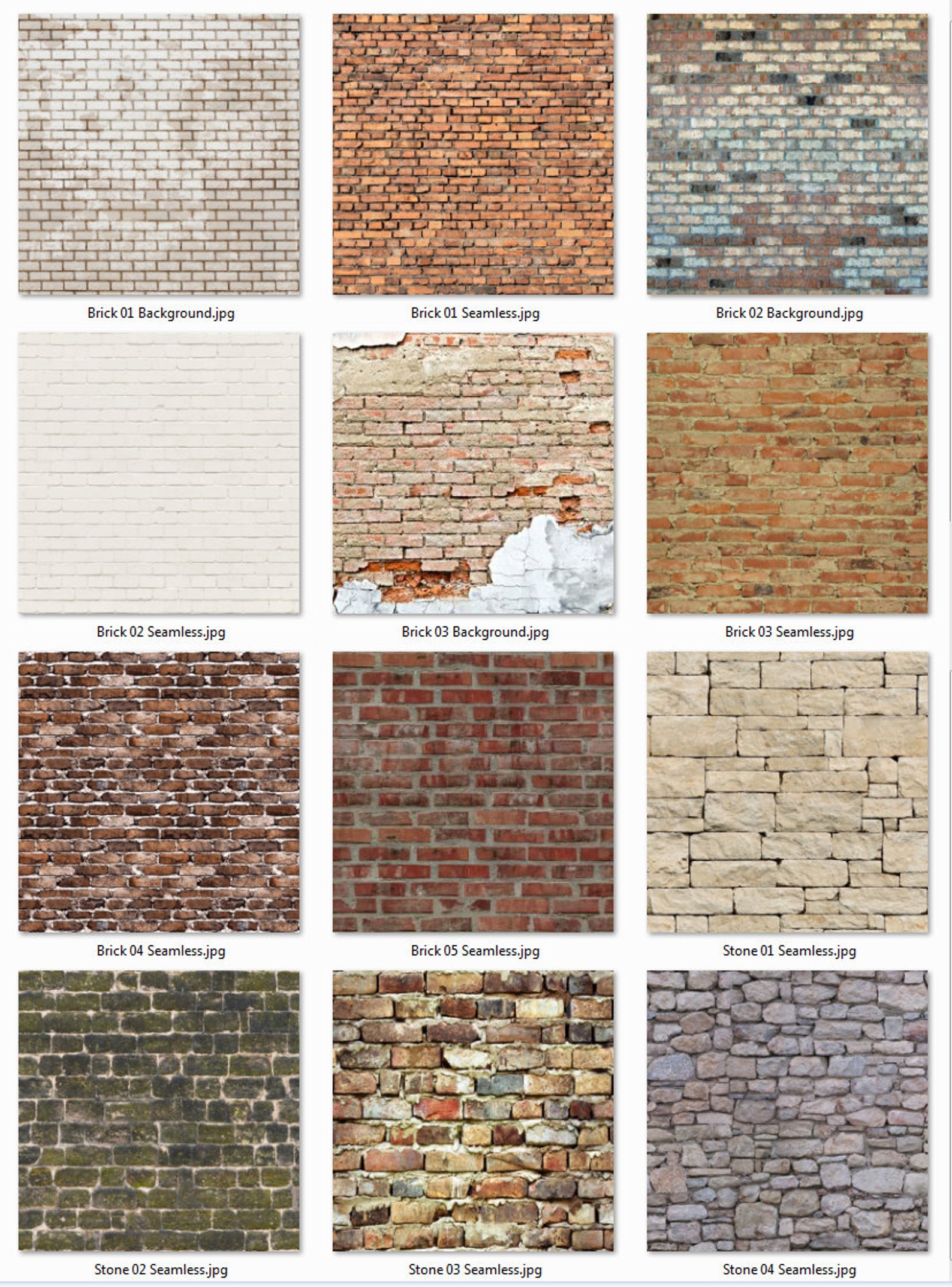 Brick & Stone Digital Paper Seamless Backgrounds Brick - Etsy