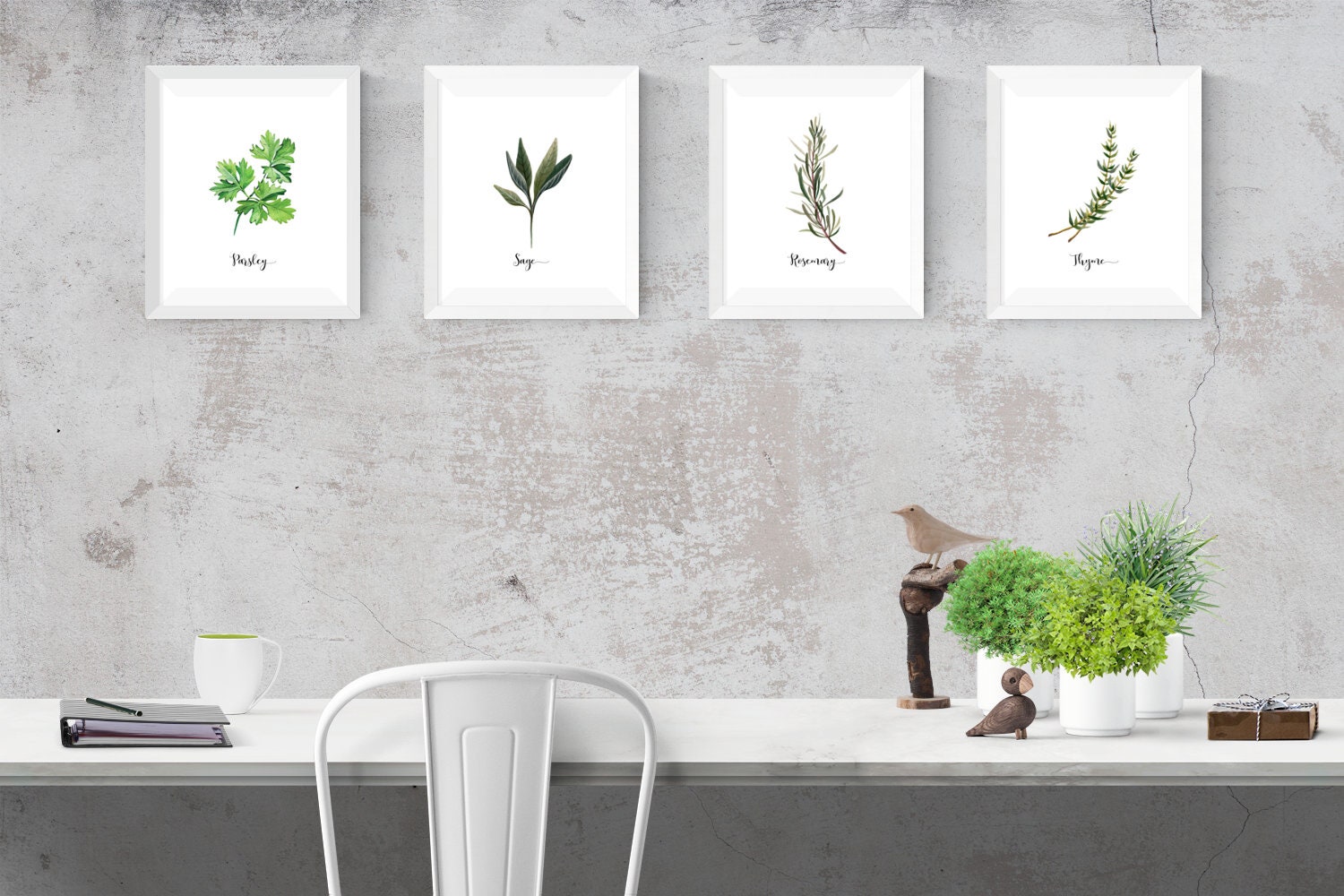Herb Prints Set of 12 Botanical Print Kitchen Decor | Etsy