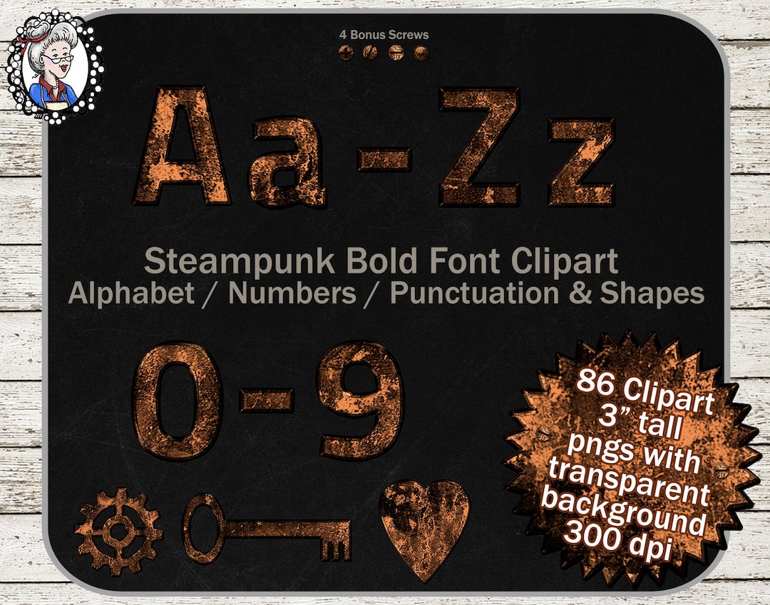 Steampunk Alphabet Clipart: Digital Alphabet Clip Art, Steampunk ...