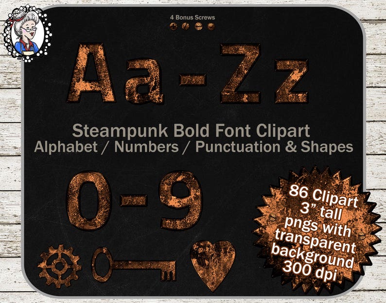 Steampunk Alphabet Clipart: Digital Alphabet Clip Art, Steampunk ...
