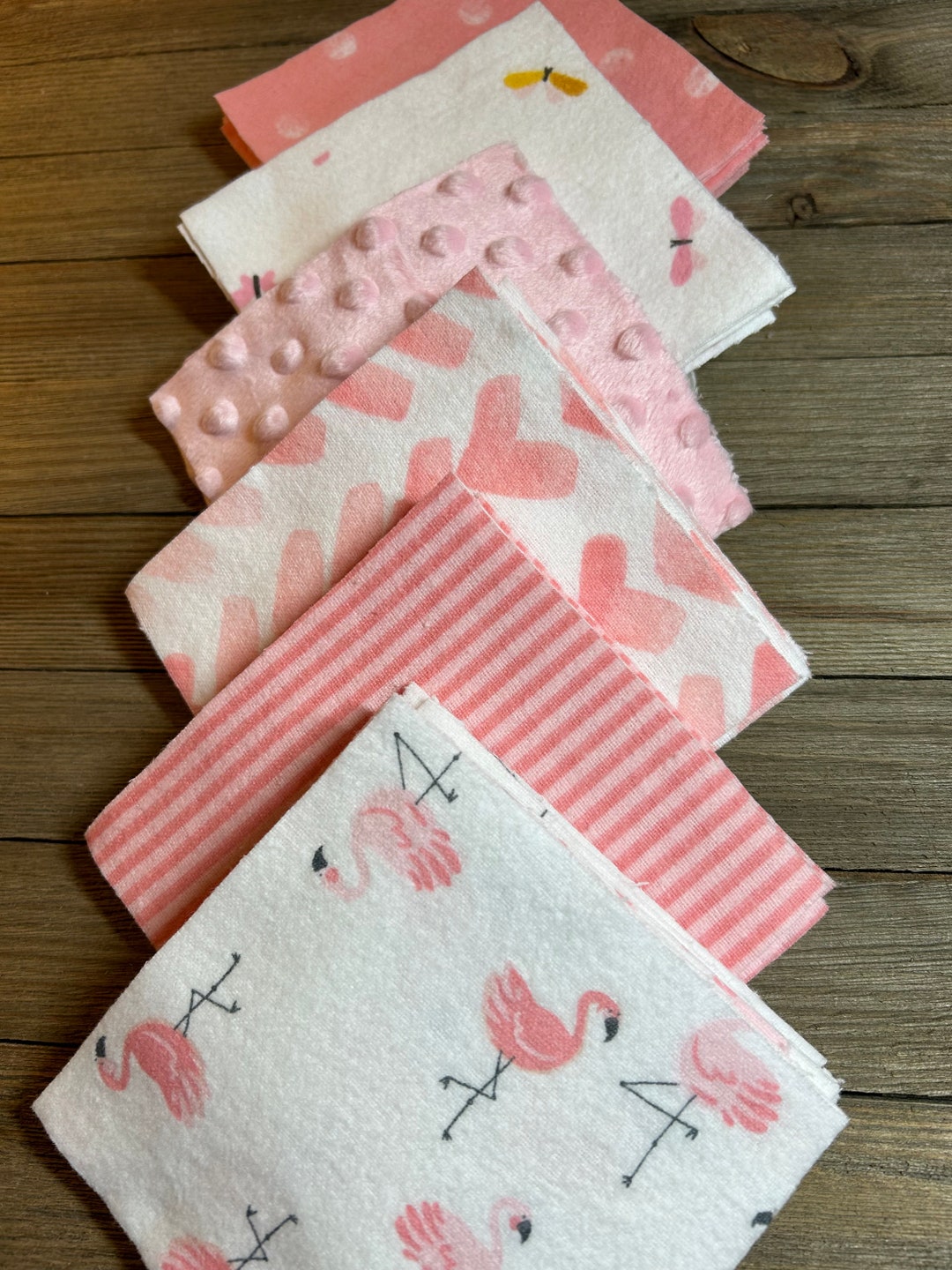 Baby Rag or Patchwork Quilt Top 72 5 Inch Charm Pack of Flannel, Minky ...