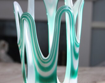 Ribbon Glass Vase - Etsy UK
