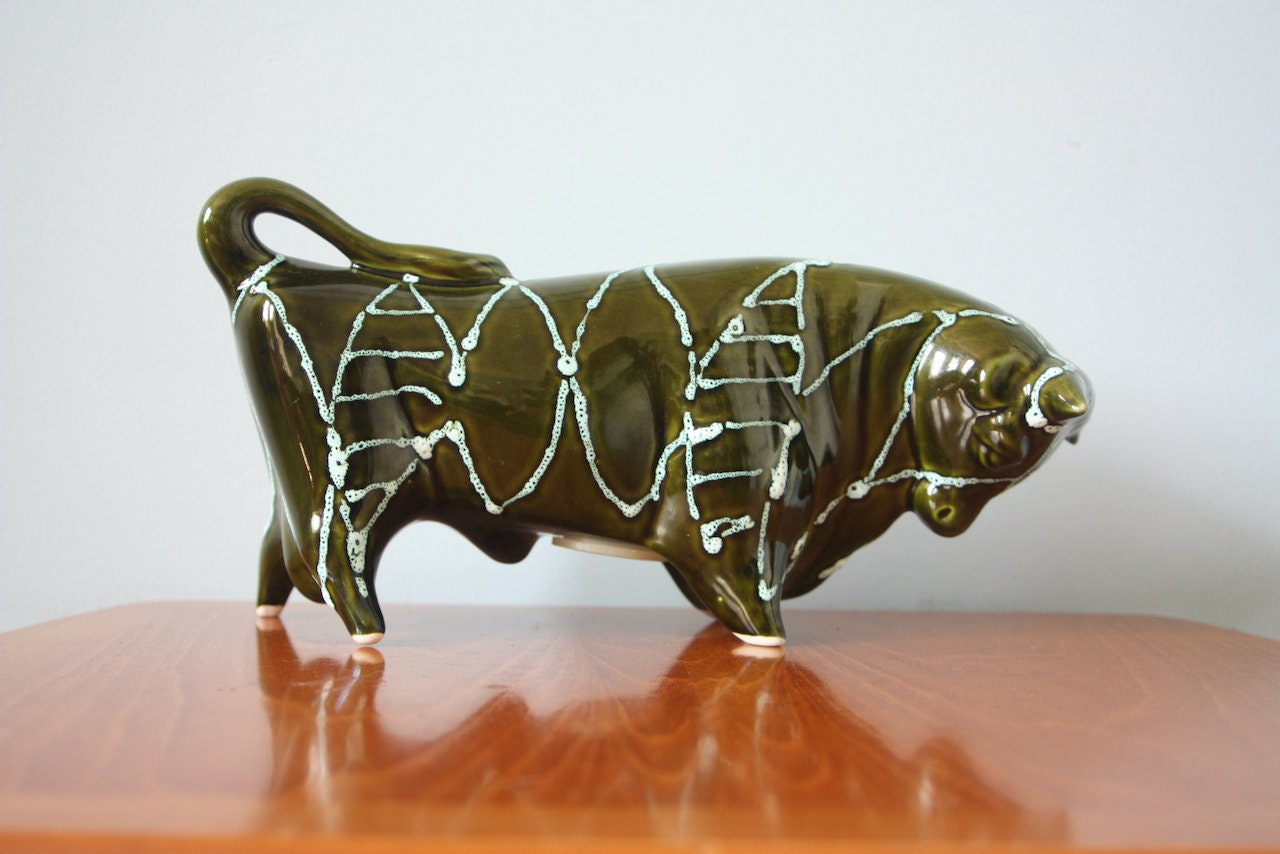 A Large Ceramic Bull Money Bank Designed by Colin Melbourne - Etsy UK