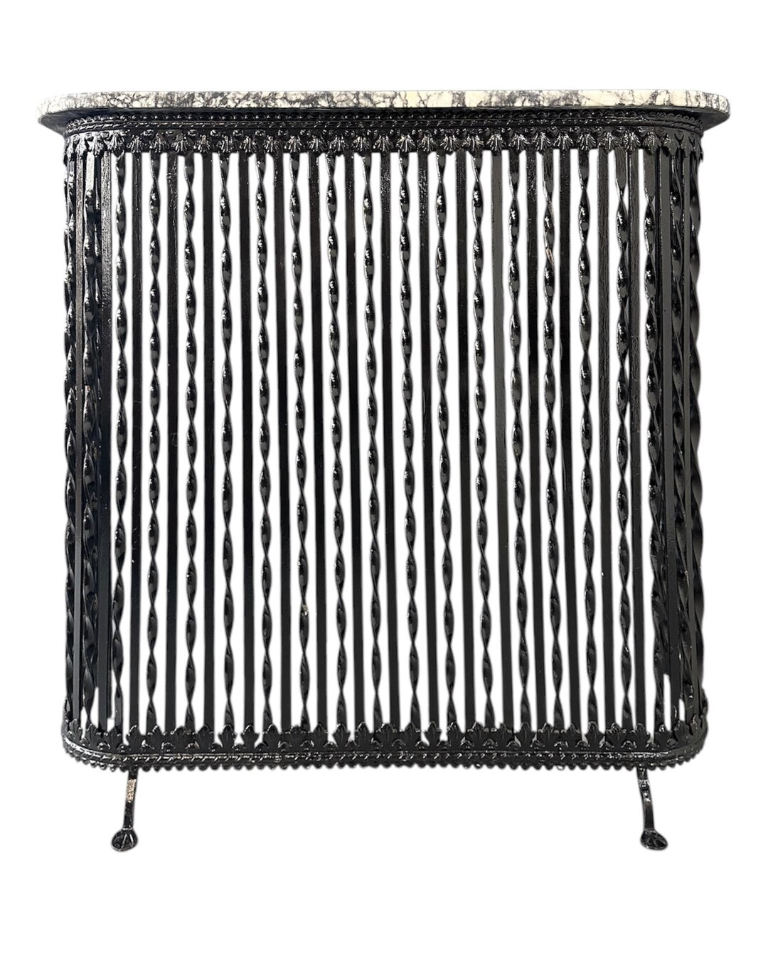 Late 19th Century Wrought Iron & Marble Radiator Cover From a New York ...