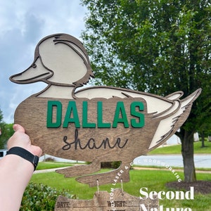 Baby Boy Duck Birth Stats Sign / Nursery Announcement / Newborn ...