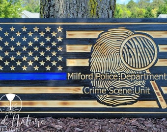 Wooden Police American Flag - Etsy