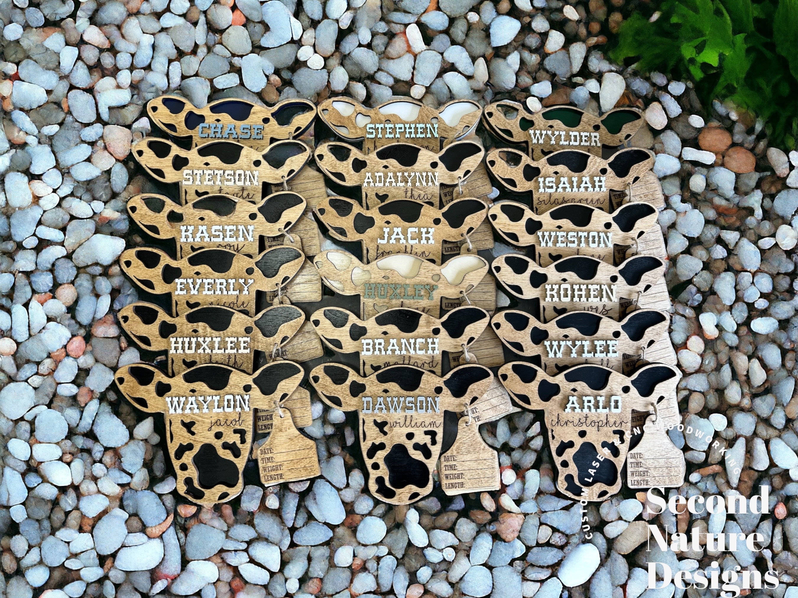 Baby Girl Cow Birth Stats Sign / Nursery Announcement / Cattle Tag ...