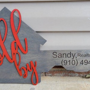 Personalized Wood Realtor Sign / Wooden Real Estate Agent Sign ...