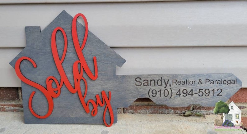 Personalized Wood Realtor Sign / Wooden Real Estate Agent Sign - Etsy