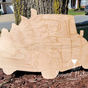 UNFINISHED Christmas Tree Truck Blank / Old Truck Wood Blank/ Unpainted ...