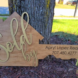 Personalized Wood Realtor Sign / Wooden Real Estate Agent Sign ...