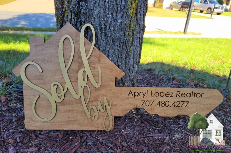 Personalized Wood Realtor Sign / Wooden Real Estate Agent Sign - Etsy