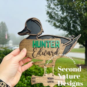 Baby Boy Duck Birth Stats Sign / Nursery Announcement / Newborn Pic ...