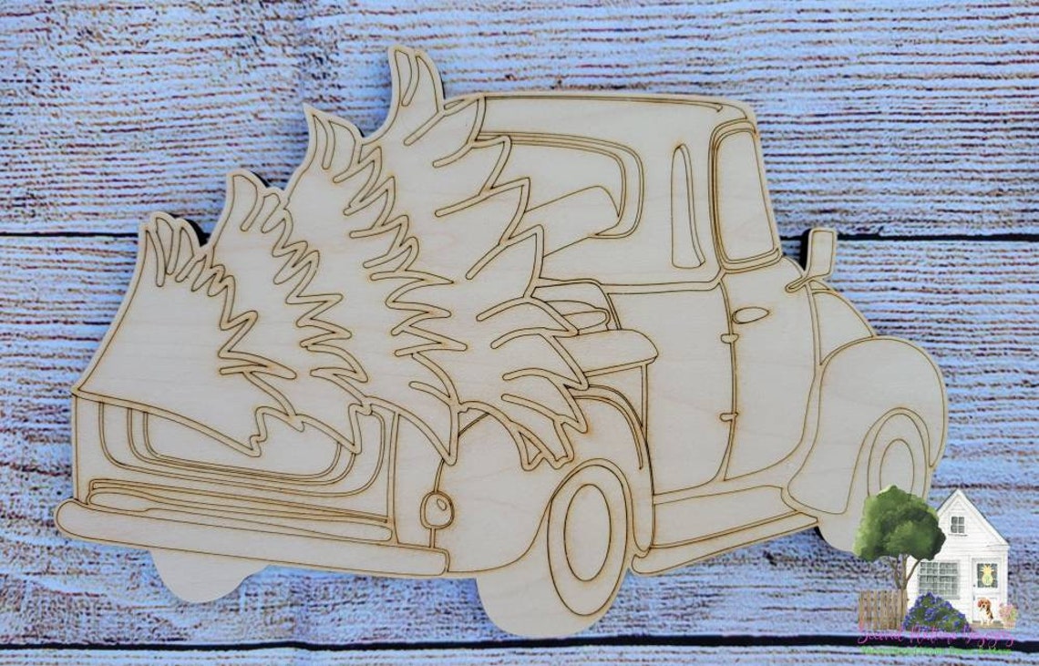 UNFINISHED Christmas Tree Truck Blank / Old Truck Wood Blank/ Unpainted ...