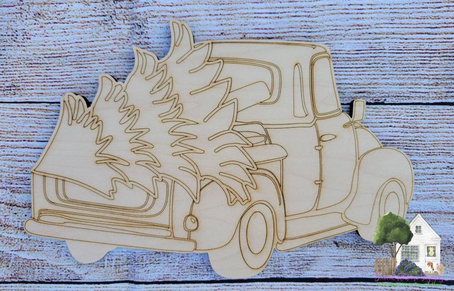 UNFINISHED Christmas Tree Truck Blank / Old Truck Wood Blank/ Unpainted ...