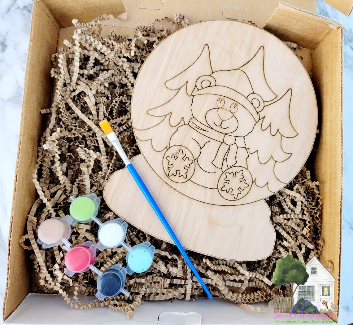 Christmas Paint Kit for Kids / Santa Wood Blank / Kids Paint - Etsy