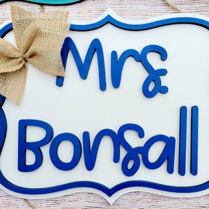 12" Teacher Door Hanger / Teacher Gift / Personalized Teacher Sign ...