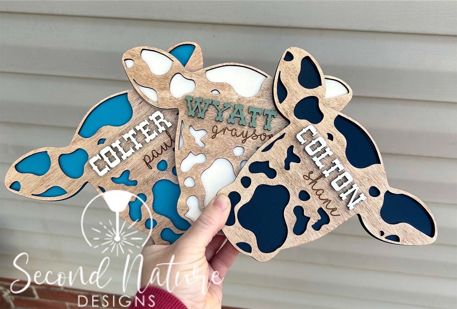 Baby Girl Cow Birth Stats Sign / Nursery Announcement / Cattle Tag ...