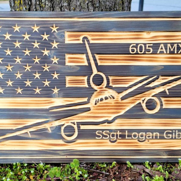 Engraved Wood Flag Air Force - Etsy
