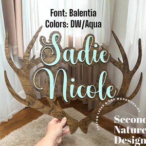 3D Personalized Deer Antler Sign | Boy's Antler Name Sign | Deer ...