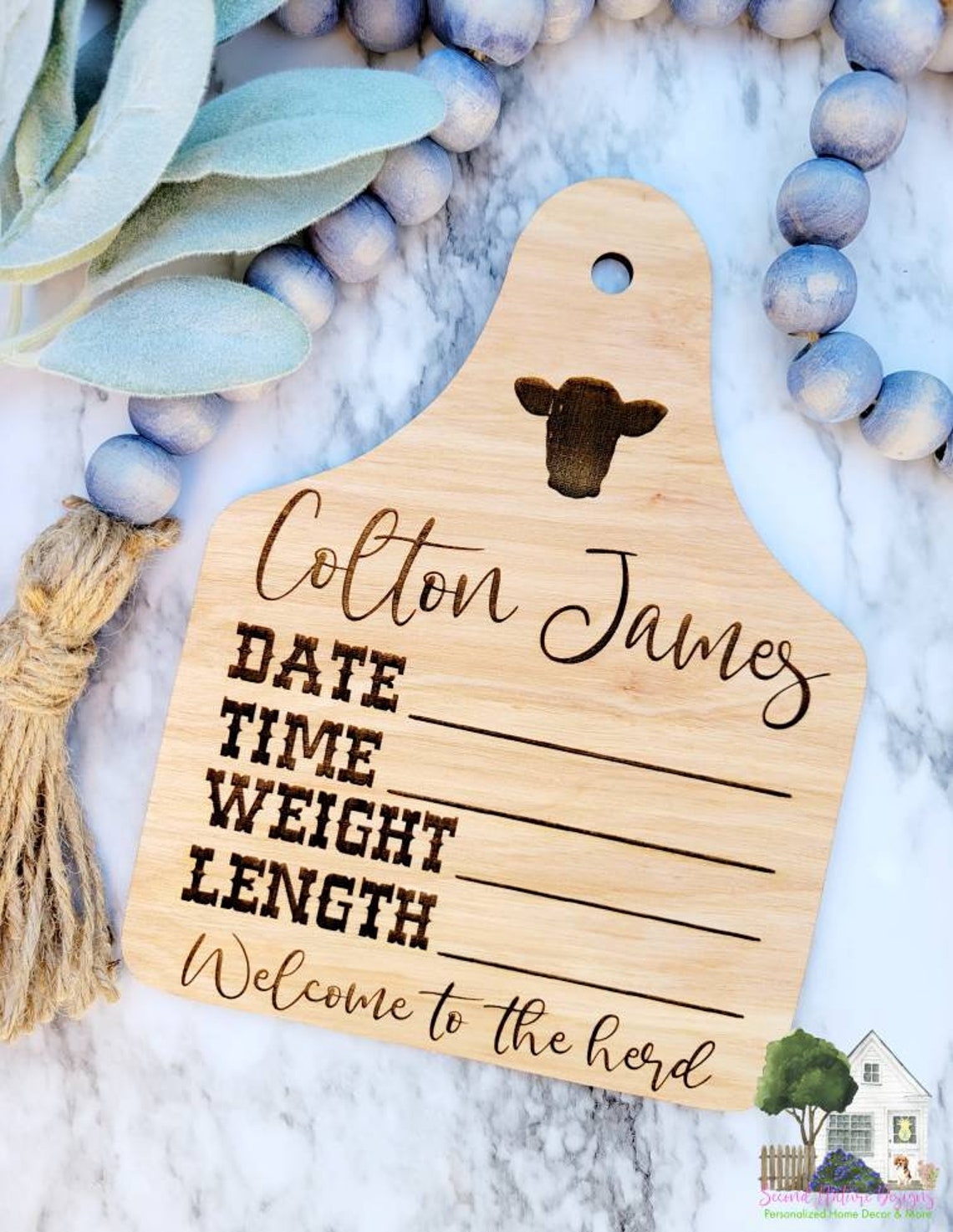 Baby Boy Cow Birth Stats Sign / Boy Nursery Door Hanger / - Etsy