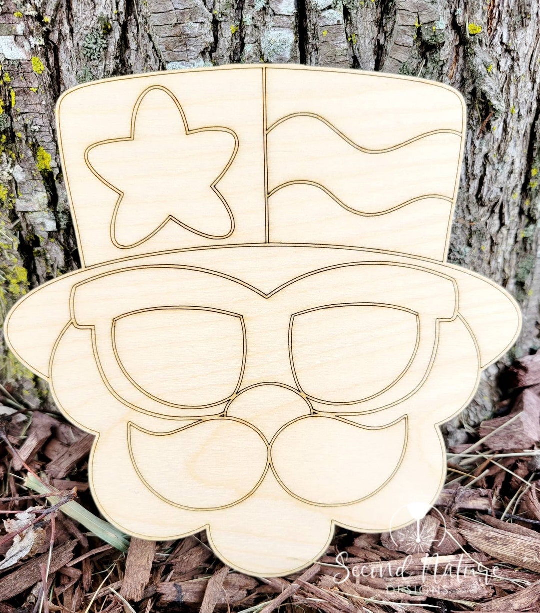 Uncle Sam Wood Blank / Unfinished Patriotic Door Hanger / Summer Wood ...