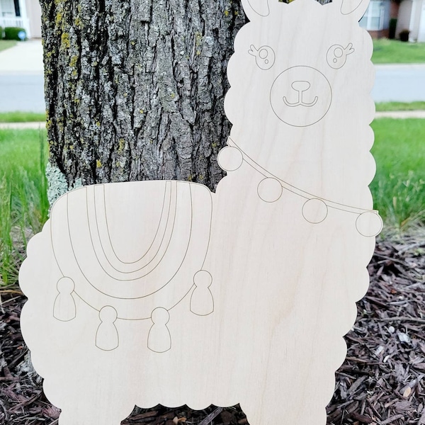 Llama Wood Cutout - Etsy