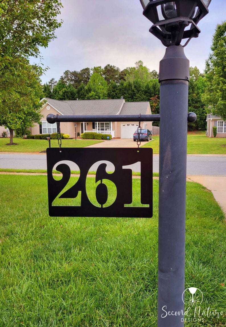 Acrylic Lamp Post Sign | Lamp Post Address Plaque | House Number Sign ...