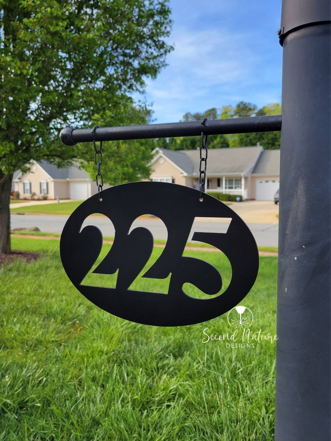 Acrylic Oval Lamp Post Sign | Lamp Post Address Plaque | House Number ...