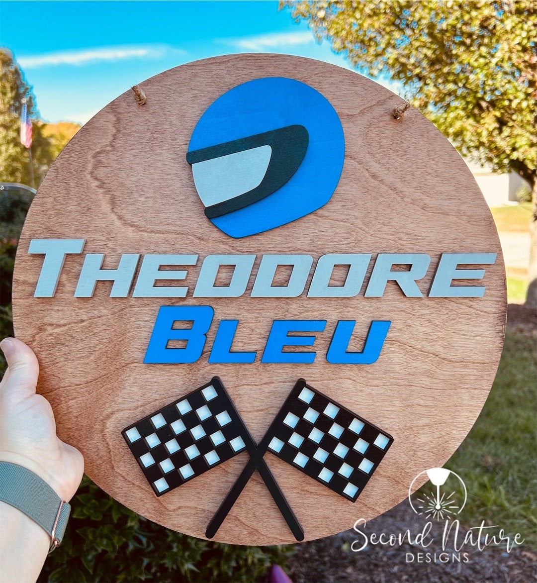 3D Baby Birth Stats Sign / Racing Door Hanger / Wood Round - Etsy