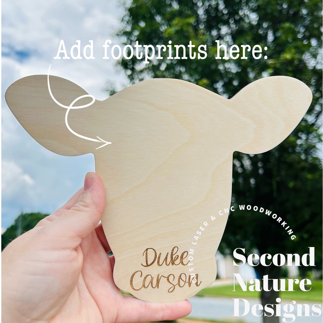 Baby Boy Cow Footprint Sign / Pregnancy Announcement / Cattle Tag ...