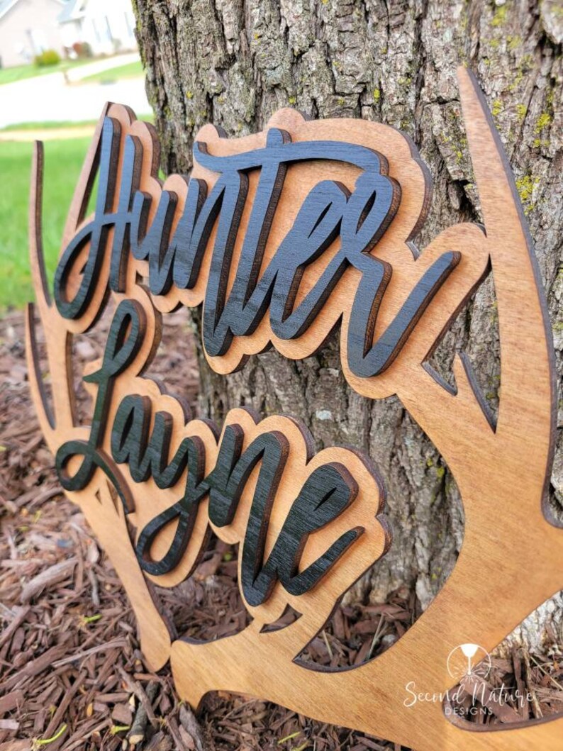 3D Personalized Deer Antler Sign Boy's Antler Name Sign - Etsy