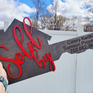 Personalized Wood Realtor Sign / Wooden Real Estate Agent Sign ...