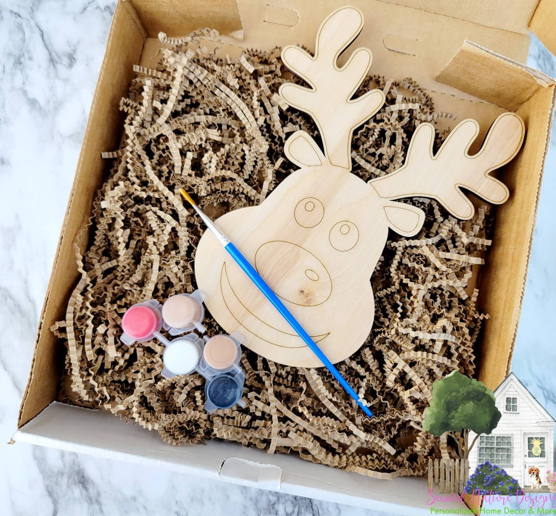 Christmas Paint Kit for Kids / Santa Wood Blank / Kids Paint - Etsy