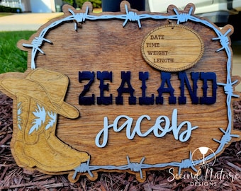 Baby Western Name Sign - Etsy