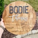 3D Baby Birth Stats Sign / Boho Door Hanger / Wood Round Hospital ...