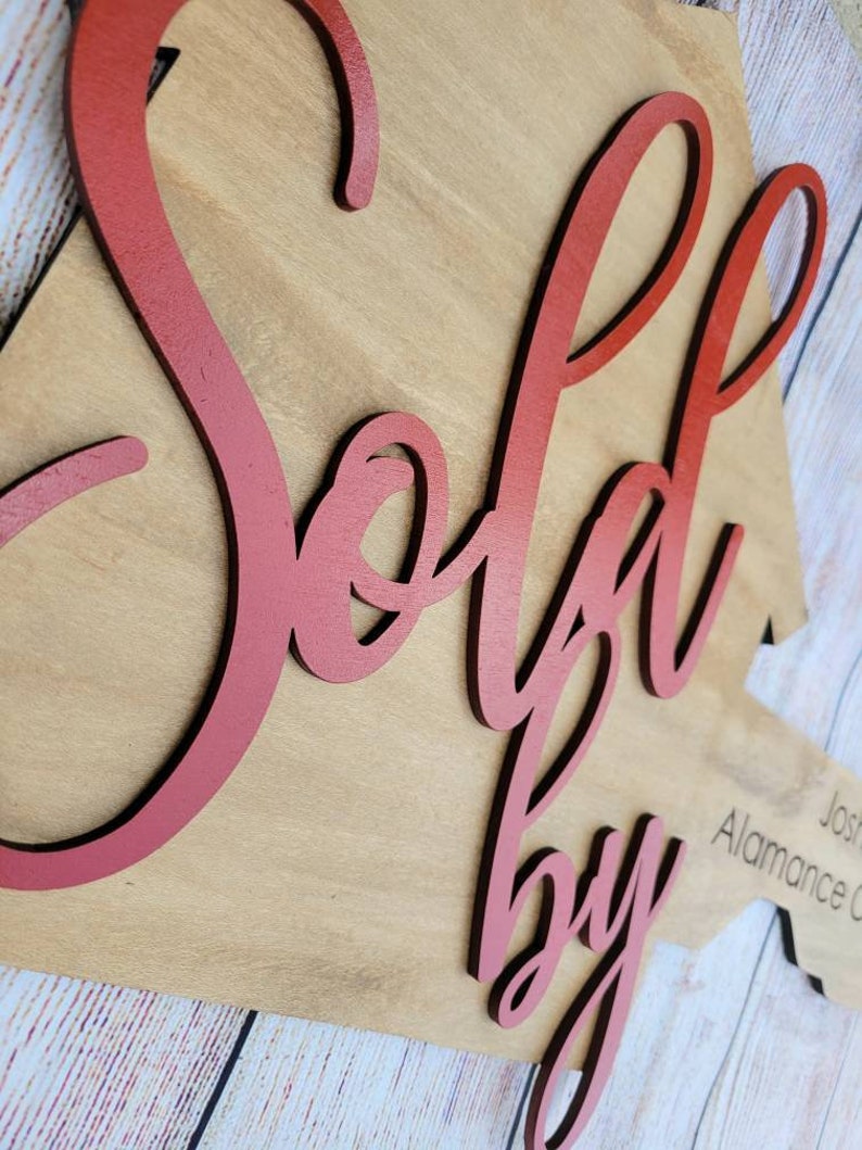 Personalized Wood Realtor Sign / Wooden Real Estate Agent Sign - Etsy