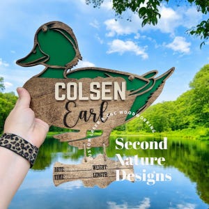 Baby Boy Duck Birth Stats Sign / Nursery Announcement / Newborn ...