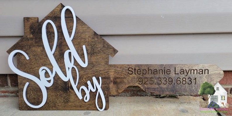 Personalized Wood Realtor Sign / Wooden Real Estate Agent Sign - Etsy