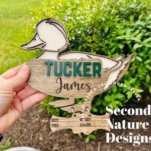 Baby Boy Duck Birth Stats Sign / Nursery Announcement / Newborn Pic ...