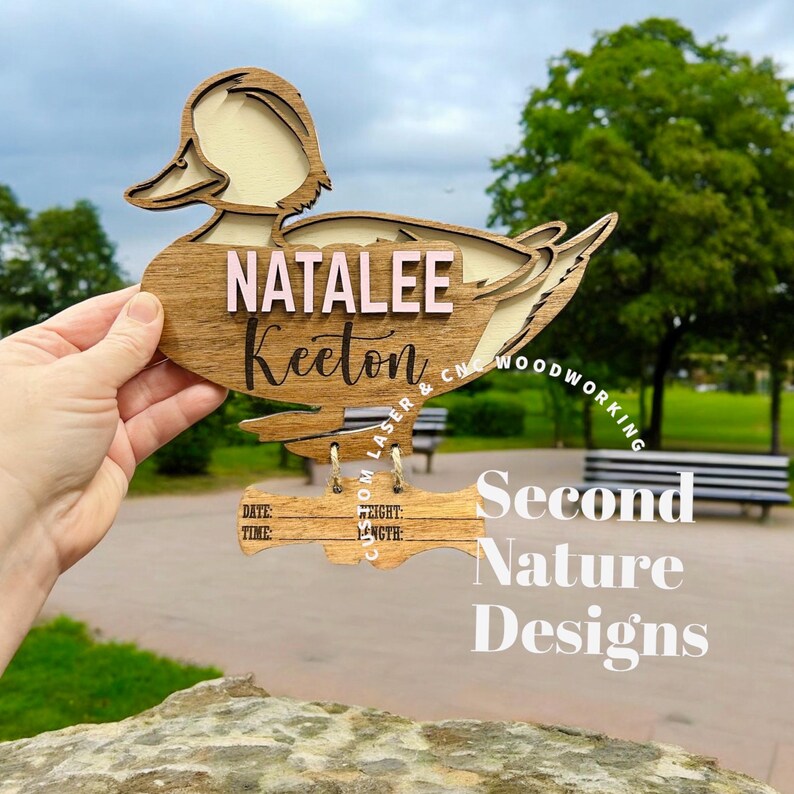 Baby Boy Duck Birth Stats Sign / Nursery Announcement / Newborn Pic ...