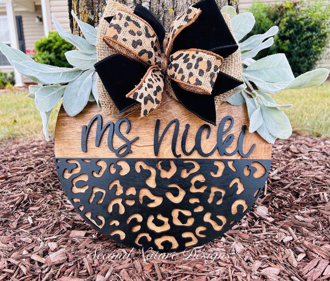 Leopard Teacher Door Hanger / Teacher Gift / Personalized - Etsy