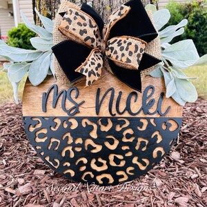 Leopard Teacher Door Hanger / Teacher Gift / Personalized Teacher Sign ...