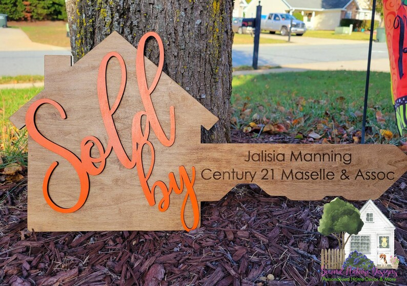 Personalized Wood Realtor Sign / Wooden Real Estate Agent Sign - Etsy