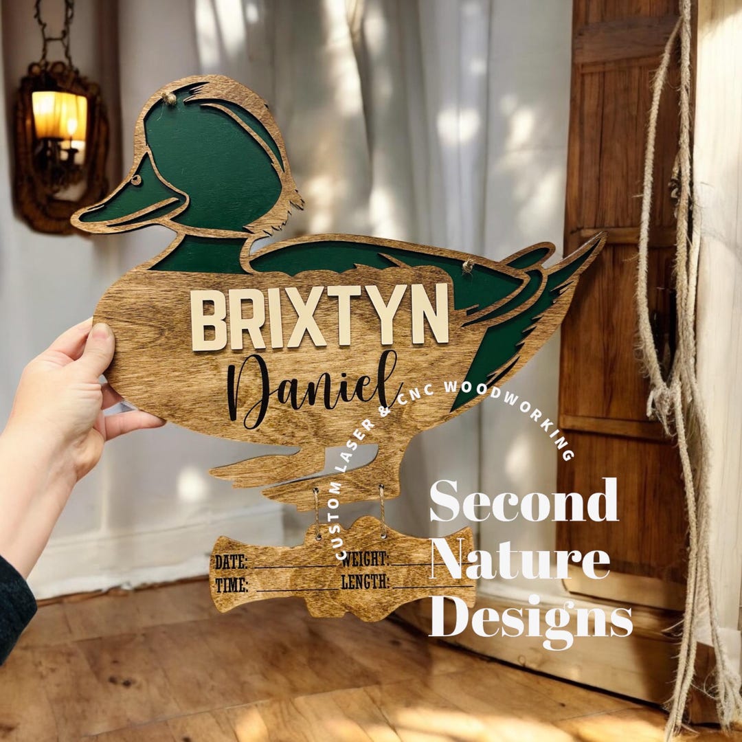 Baby Boy Duck Birth Stats Sign / Nursery Announcement / Newborn ...