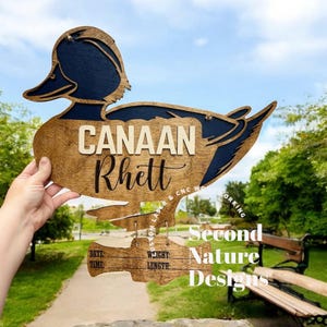 Baby Boy Duck Birth Stats Sign / Nursery Announcement / Newborn ...