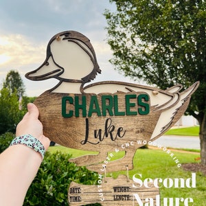 Baby Boy Duck Birth Stats Sign / Nursery Announcement / Newborn ...
